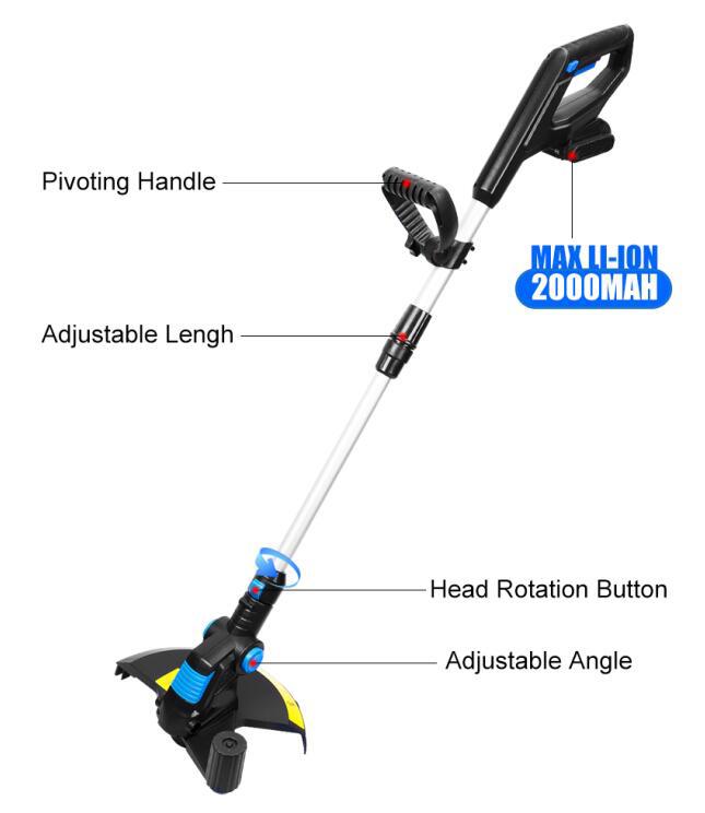 500w Cordless Lawn Mower And Trimmer Set Battery Operated Electric ...