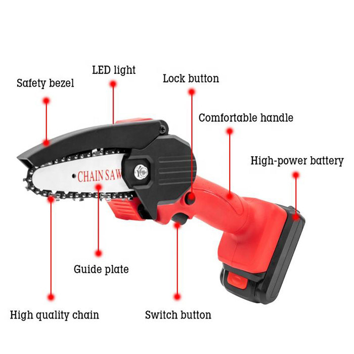 5.0Ah Lithium Ion Brushless Cordless Portable Chain Saw 16in Self ...